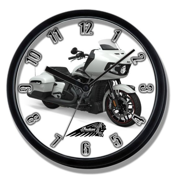 Clock | Wall Decor | Indian Motorcycles Challenger Dark Horse White ...